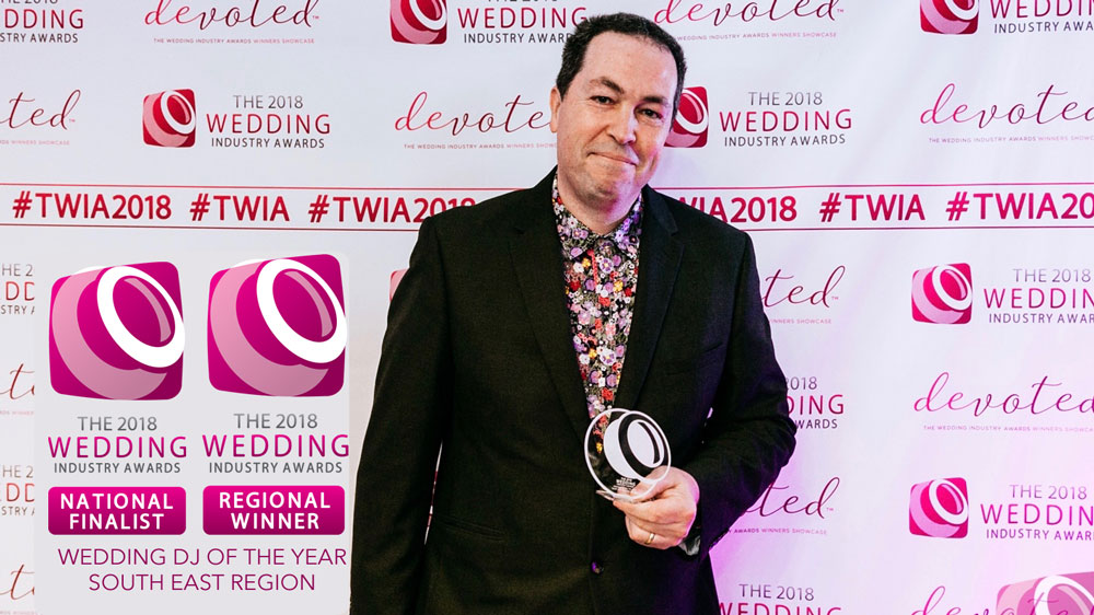 Brian Mole - chosen as 2018 Wedding DJ of the year, South East, TWIA